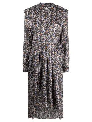 Isabel Marant Lokeya Floral-print Midi Dress - Black