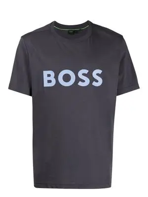 BOSS Logo-print Cotton T-shirt - Grey