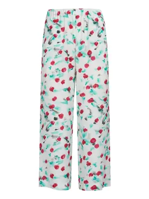 Marni Floral-print Cropped Trousers - White