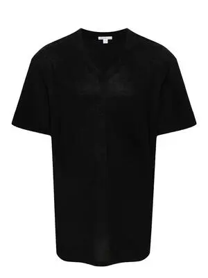 JAMES PERSE V-neck Cotton T-shirt - Black