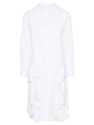 Comme Des Garçons Ruffled Bib-collar Midi Dress - White