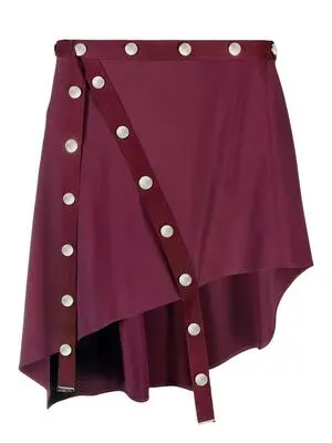 Attico Button-embellished Miniskirt - Purple