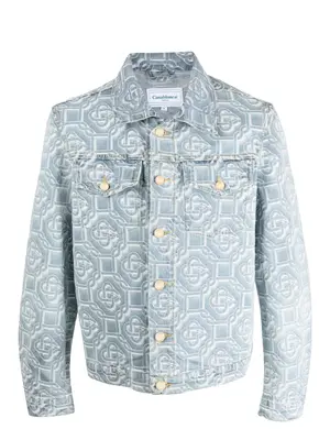 Casablanca Monogram-print Denim Jacket - Blue