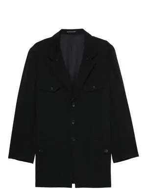 Yohji Yamamoto Wool Single-breasted Blazer - Black