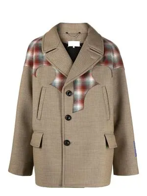 MAISON MARGIELA X Pendleton Décortiqué Plaid-check Oversize Pea Coat - Neutrals