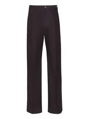FERRAGAMO Flared Cotton Chino Trousers - Black