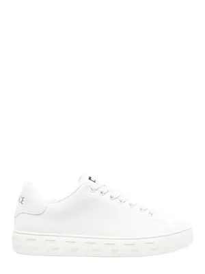 Versace Greca-embossed Leather Sneakers - White