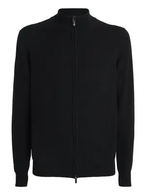 Giorgio Armani Cashmere Zip-up Cardigan - Black