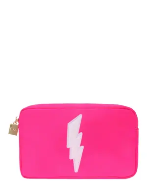 BLOC BAGS Embroidered Cosmetics Bag - Hot Pink