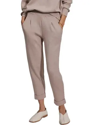 Varley Rolled Cuff Cropped Pants - Taupe Marl