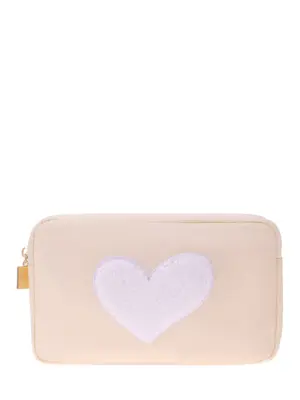 BLOC BAGS Medium Heart Cosmetic Bag Cream