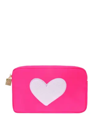 BLOC BAGS Medium Heart Cosmetic Bag - Hot Pink