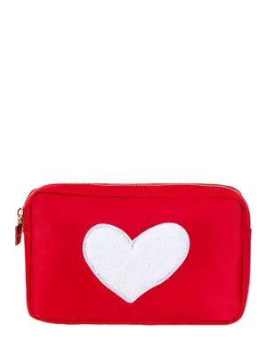 BLOC BAGS Medium Heart Cosmetic Bag Red