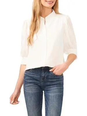 CECE DUPRAZ Puff Sleeve Button-up Shirt - New Ivory