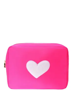 BLOC BAGS Xl Heart Cosmetics Bag - Hot Pink