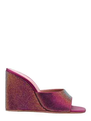 Amina Muaddi - Lupita Crystal Wedge Sandals