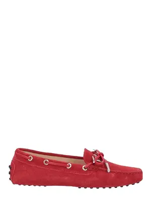 TOD'S TOD'S Suede Loafers With Metal Appliqué Red