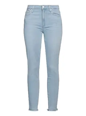 Paige Skinny Jeans With Fringed Hem - Blue