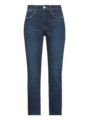 FRAME Straight-leg Jeans With Raw-cut Hem - Blue