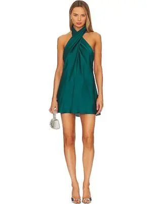 Show Me Your Mumu Jasmine Halter Mini Dress - Emerald Luxe
