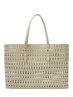 Alaïa Mina 44 Vienne Wave Leather Tote Bag - Grey