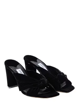 JIMMY CHOO Avenue 85 Velvet Mules - Black