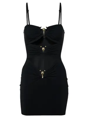 Christopher Esber Pierced Orbit Minidress - Black