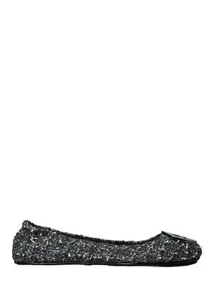 Tory Burch Minnie Travel Tweed Ballerinas - Silver