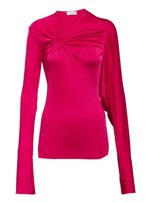 Victoria Beckham Gathered Jersey Top - Pink