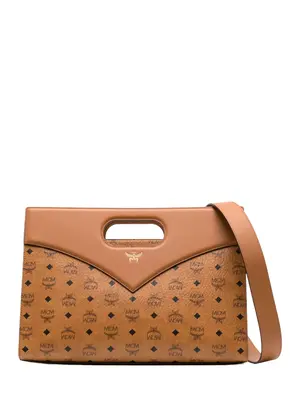 Mcm Visetos-print Tote Bag - Brown