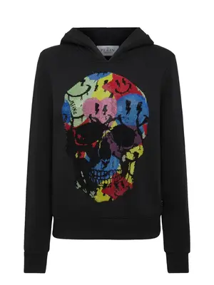 Philipp Plein Smile Rhinestone-embellished Hoodie - Black