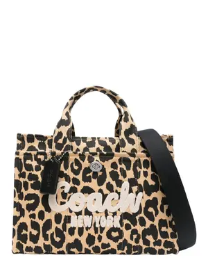 Coach Leopard Print Canvas Tote Bag - Brown
