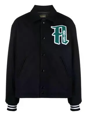 Aries Logo Appliqué Varsity Jacket - Black