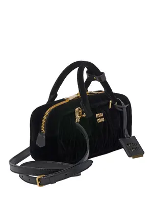 Miu Miu Arcadie Matelassé Velvet Tote - Black