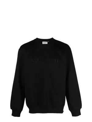 Carhartt Work In Progress Logo-embroidered Cotton Blend Sweatshirt - Black