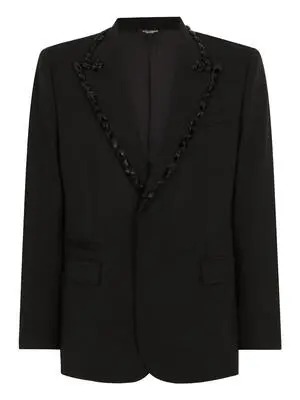 Dolce & Gabbana Rhinestone-embellished Single-breasted Blazer - Black