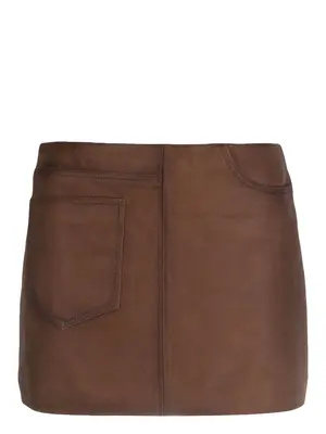 MANOKHI Low-rise Mini Skirt - Brown