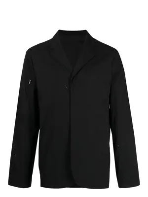 POST ARCHIVE FACTION Zip-detail Notched-collar Shirt Jacket - Black