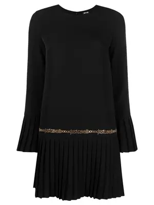 Just Cavalli Logo Studded Mini Dress - Black
