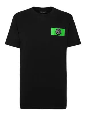 PLEIN SPORT Ss Logo-patch Cotton T-shirt - Black