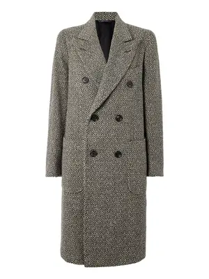 Loro Piana Herwin Herringbone Linen And Cashmere Coat - Gray