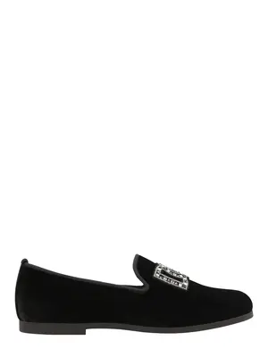 Dolce & Gabbana Velvet Slippers - Black