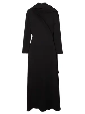 THE ROW Pascal Draped Silk-crepe Maxi Dress - Black
