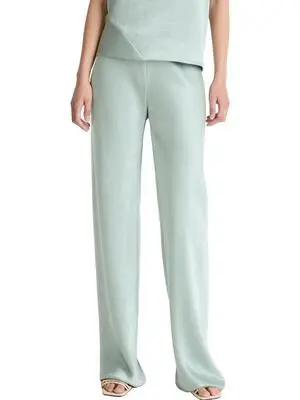 Vince Fluid High-waist Straight-leg Pants - Aloe Stone