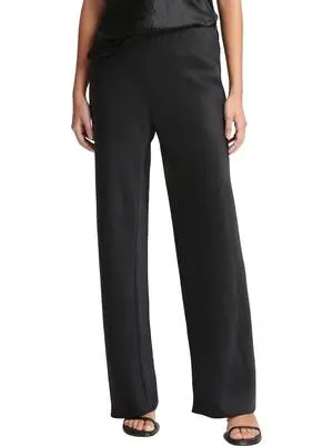 Vince Fluid High-waist Straight-leg Pants - Black