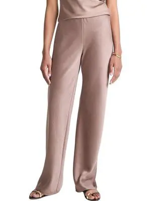 Vince Fluid High-waist Straight-leg Pants - Mauve Lilac