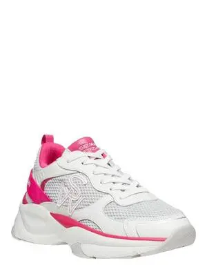 STUART WEITZMAN Stuart Weitzman Chunky Sole Sneakers White/fuchsia Leather