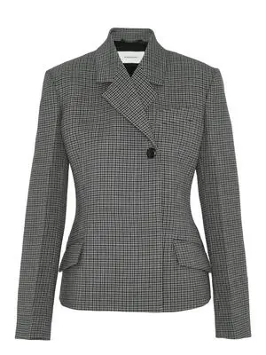 FERRAGAMO Checked Wool Blazer - Grey