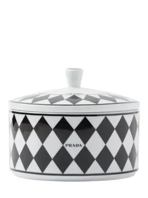 Prada Checkerboard Porcelain Box - White/black