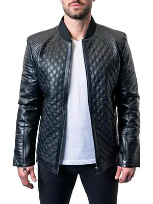 MACEOO Leather Croco Jacket